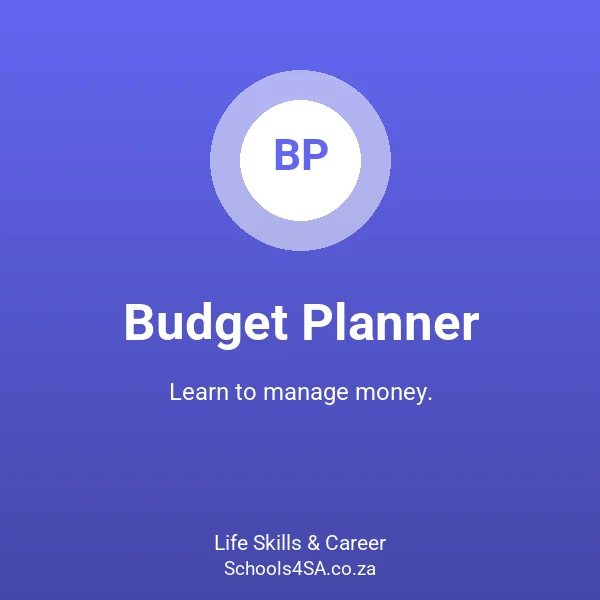 Budget Planner - Life Skills & Career | Schools4SA